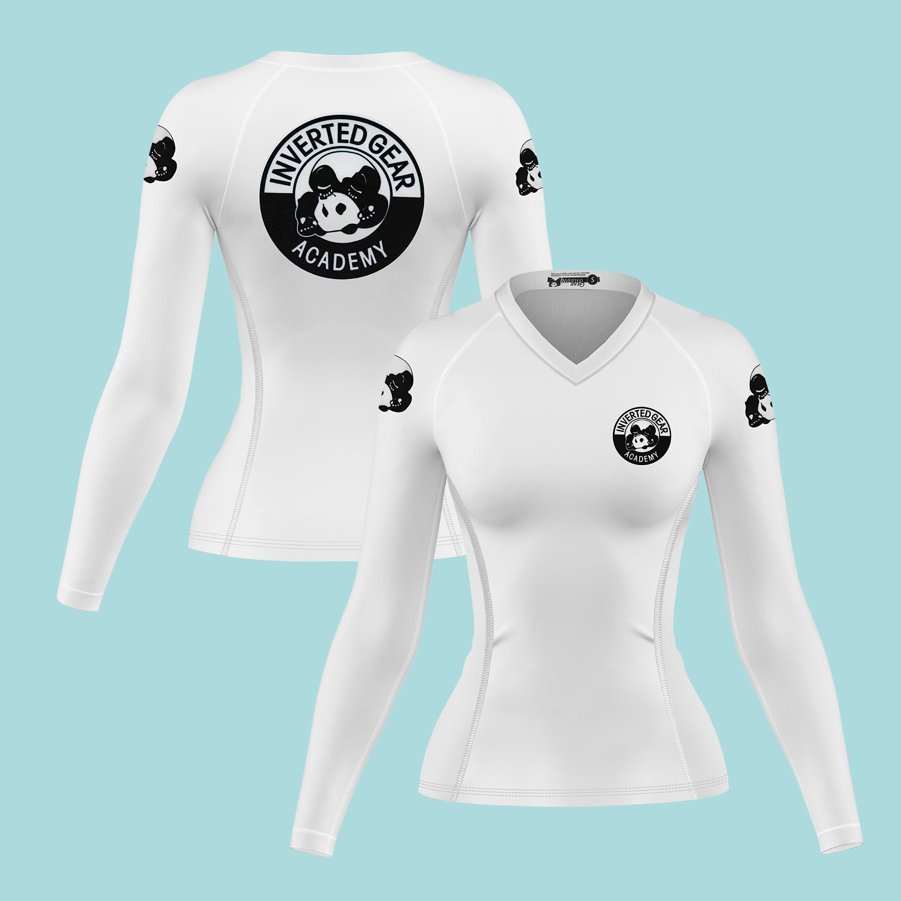 Women's Academy White Round Logo Long Sleeve Rashguard – Inverted Gear